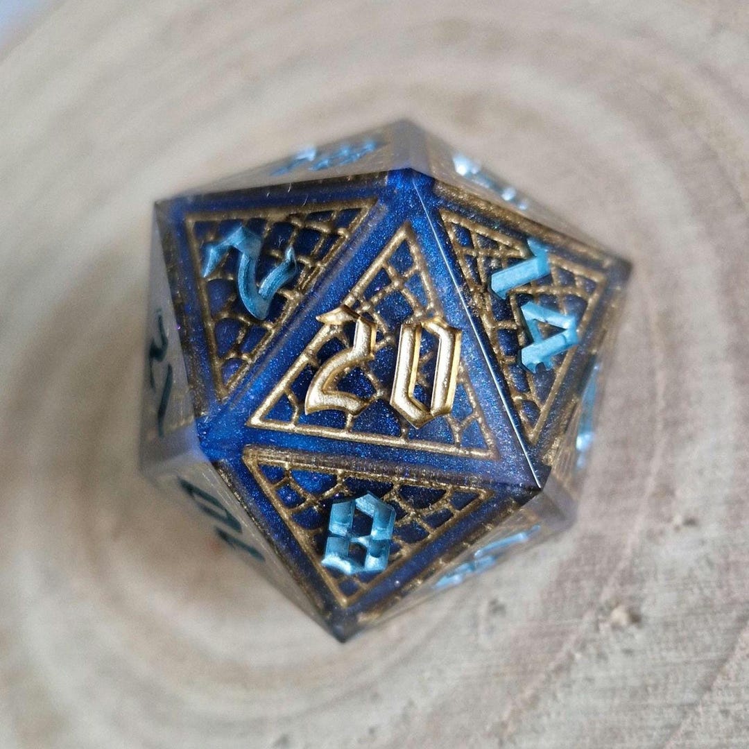 Sharp Edged 30mm Jumbo D20 | Azure Rathalos | D&D TTRPG Dungeons and ...