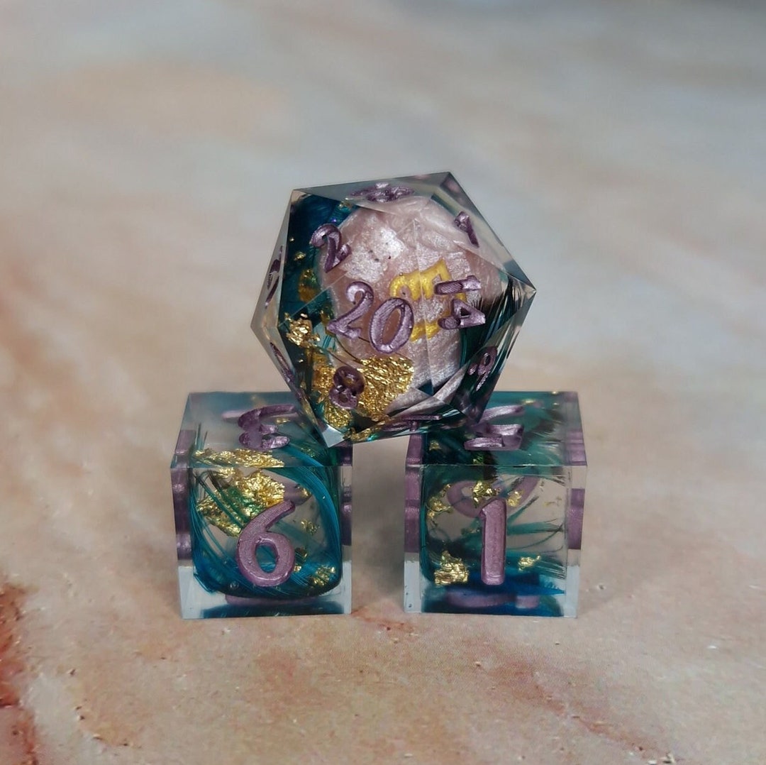 Dancer Sharp Edged Dice Set TTRPG FFXIV Job Stone FF14 Soul Crystal Feather - Etsy