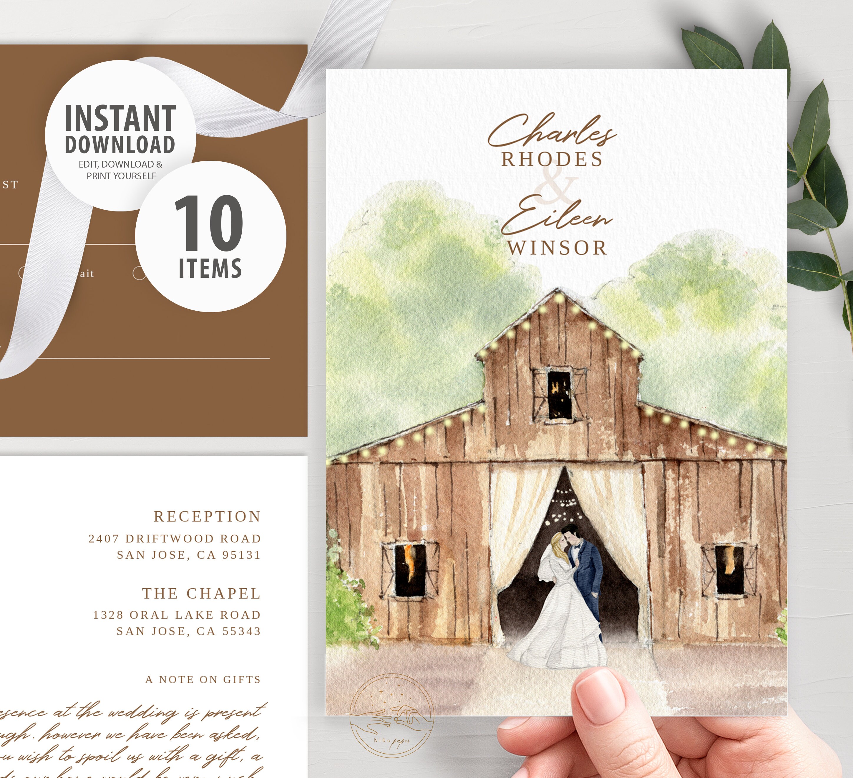 Barn Wedding Invitation Background