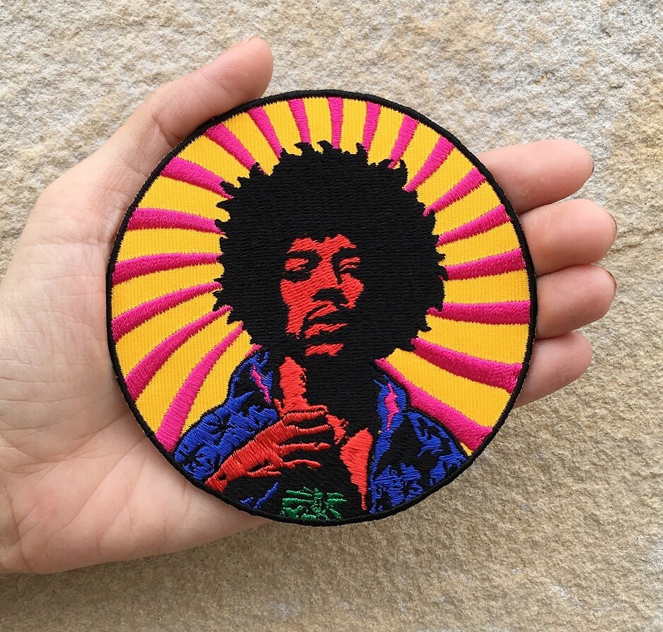 2 PACK Jimi Hendrix Patch Voodoo Child Woodstock Sixties Music Rock Star Embroidered Iron on Sew ...