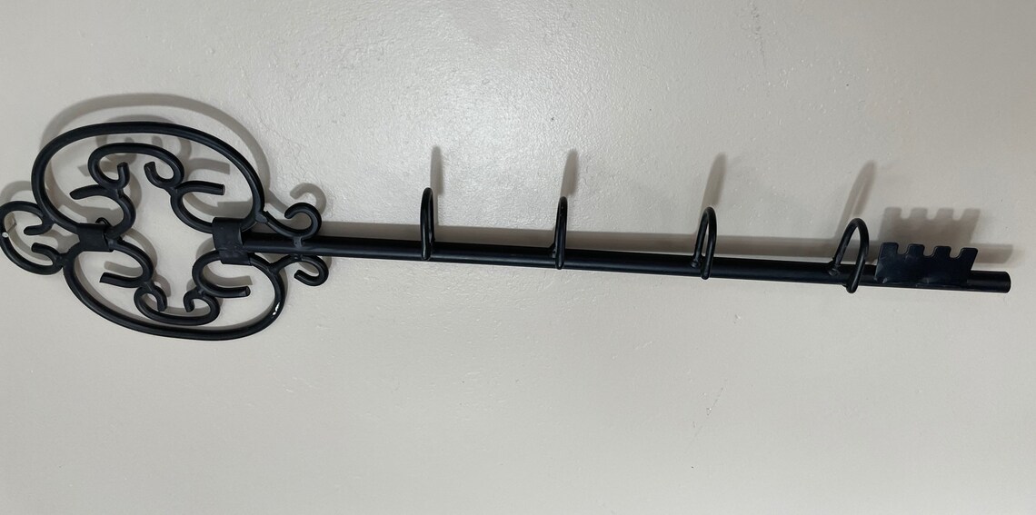 Vintage Black wrought iron metal Large Skeleton key Key | Etsy