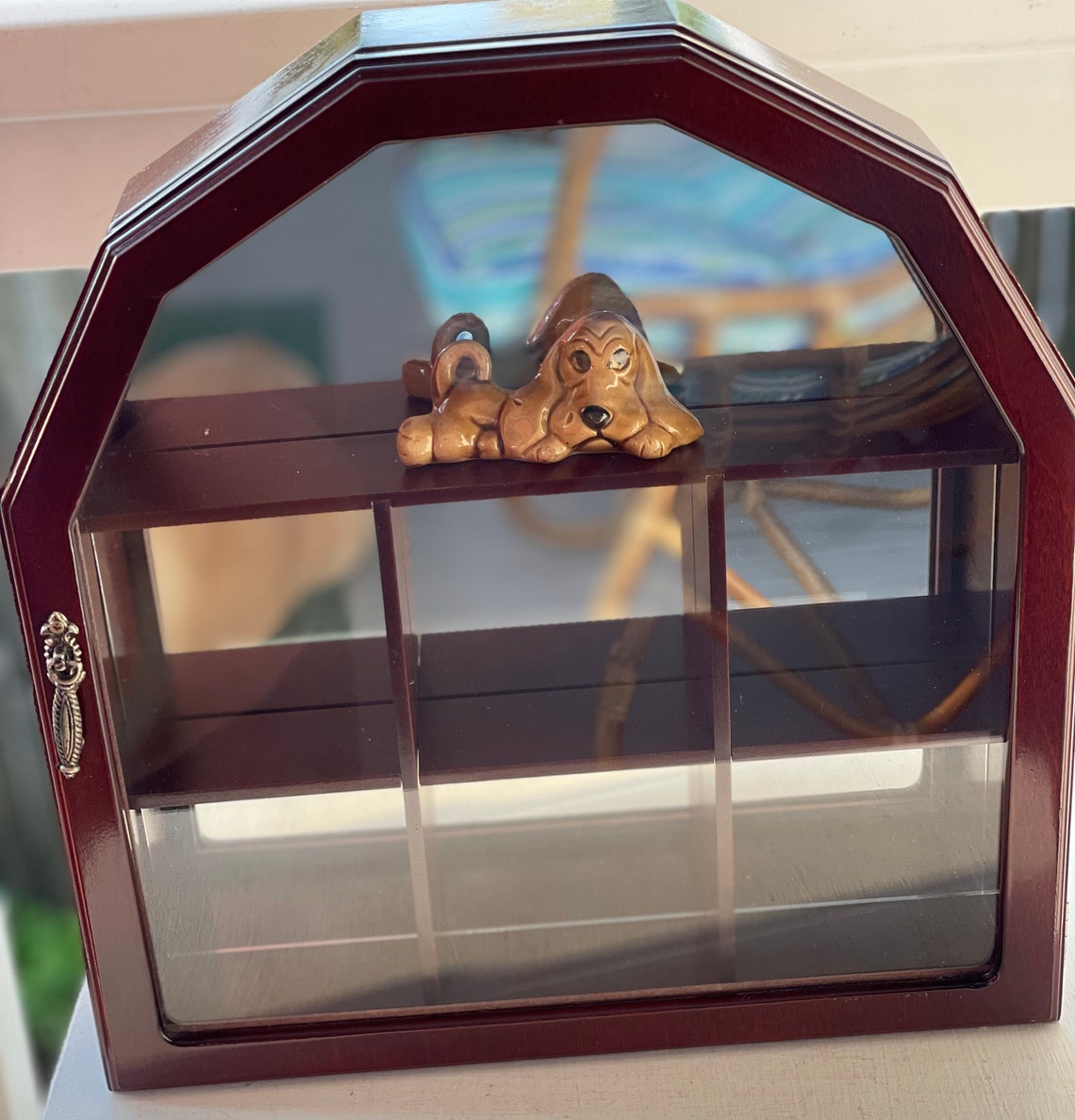 Vintage Three hands Corp wall curio mirror backing Three shelf | Etsy