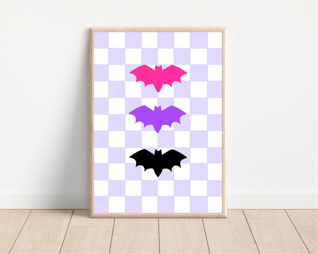 Purple Bats Halloween Printable, Pastel Purple and Pink Spooky ...