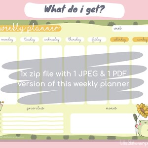Weekly Planner Printable, Cute Weekly Planner, Kawaii Weekly Planner ...