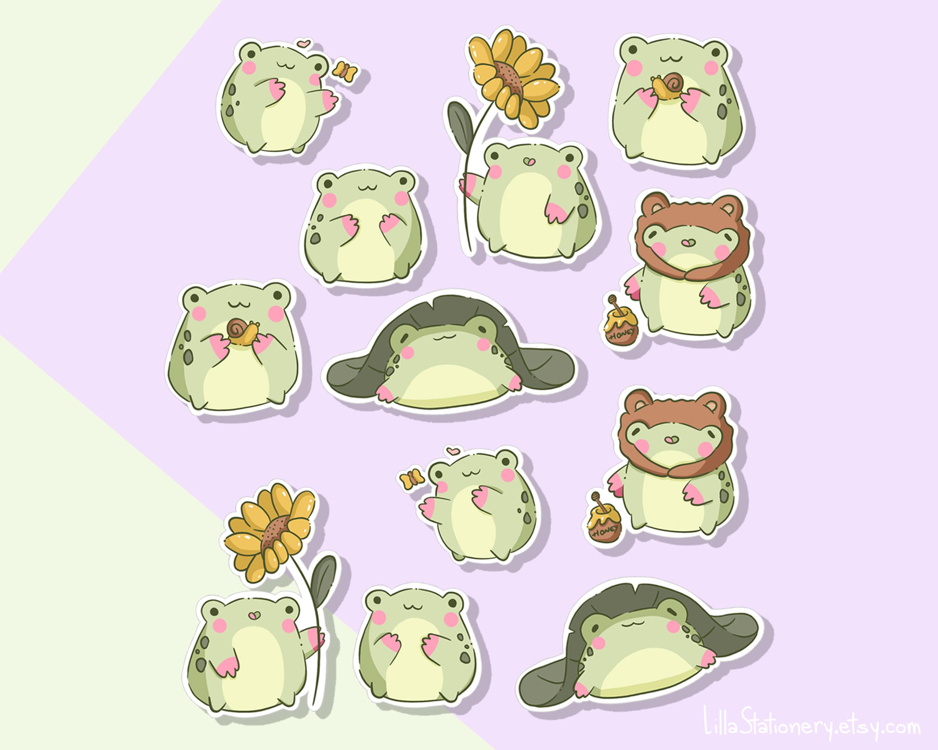 Laptop Cute Frog Stickers Electronics & Accessories etna.com.pe