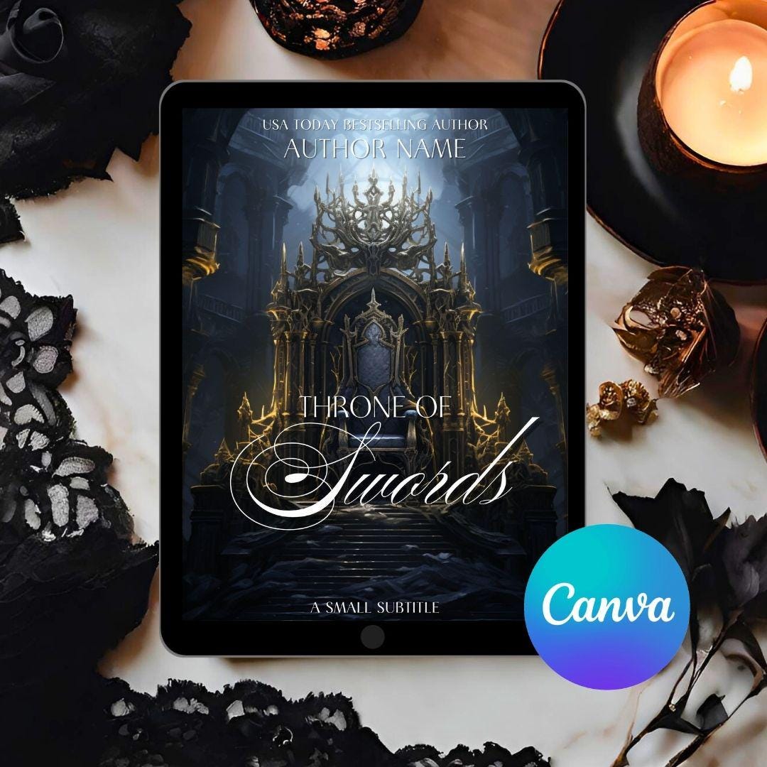 Dark Fantasy Ebook Cover Template, Premade Dark Fantasy Design for ...
