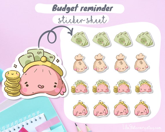 Budget Planner Sticker Pack Kawaii Sticker Pack Journal | Etsy