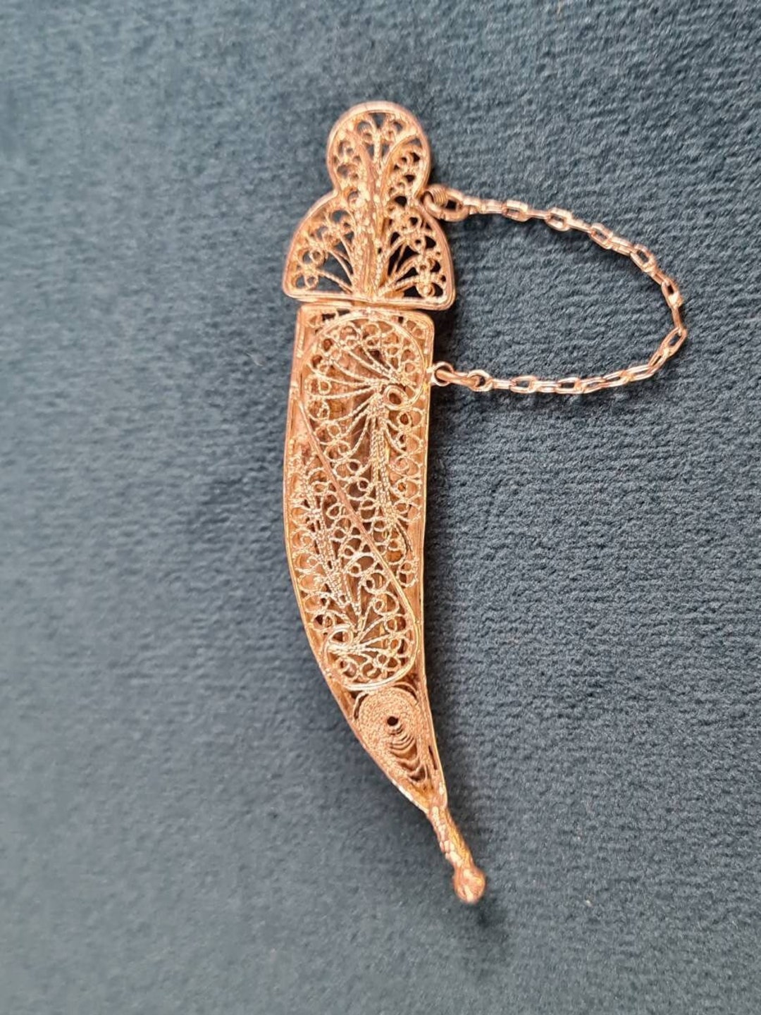 Silver Filigree Dagger Brooch - Etsy