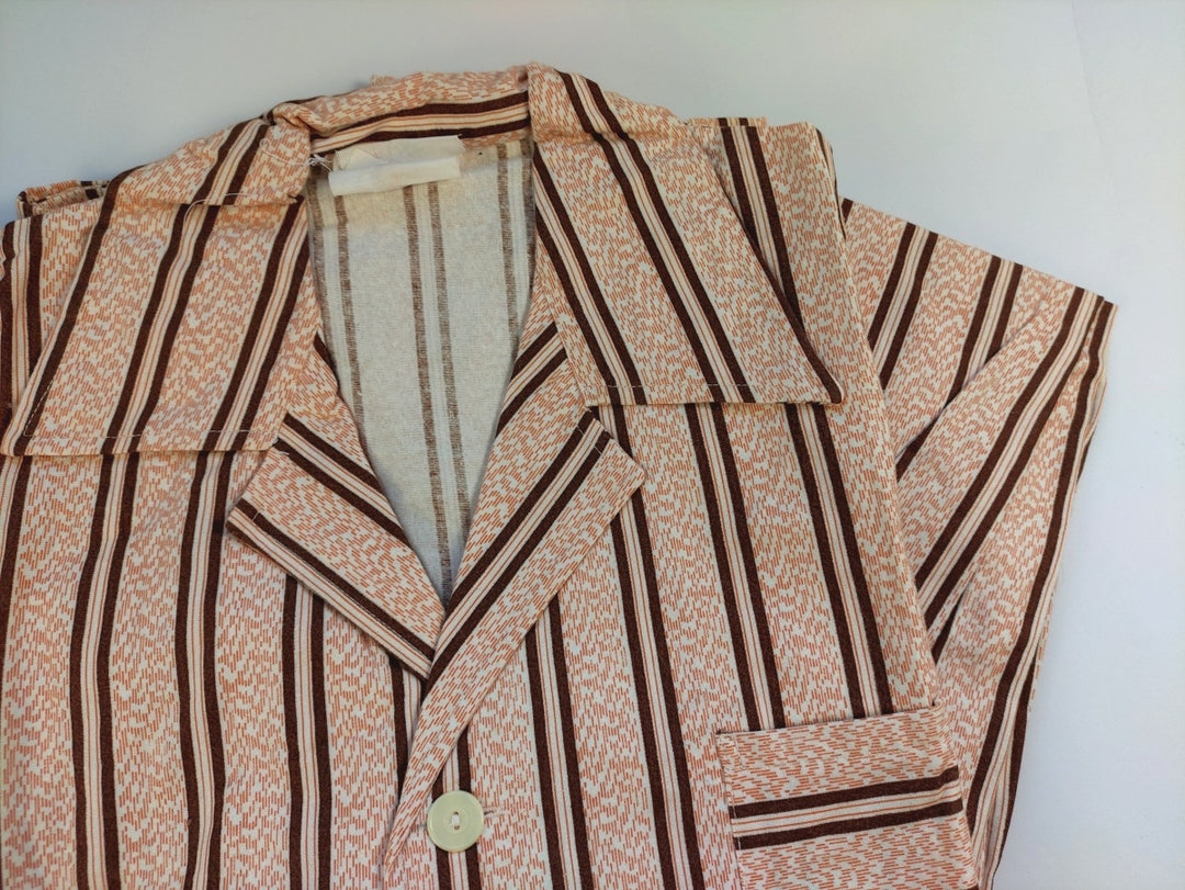 Striped Pajamas Men, Vintage Pyjamas, Nighwear Loungwear, Two Pieces ...