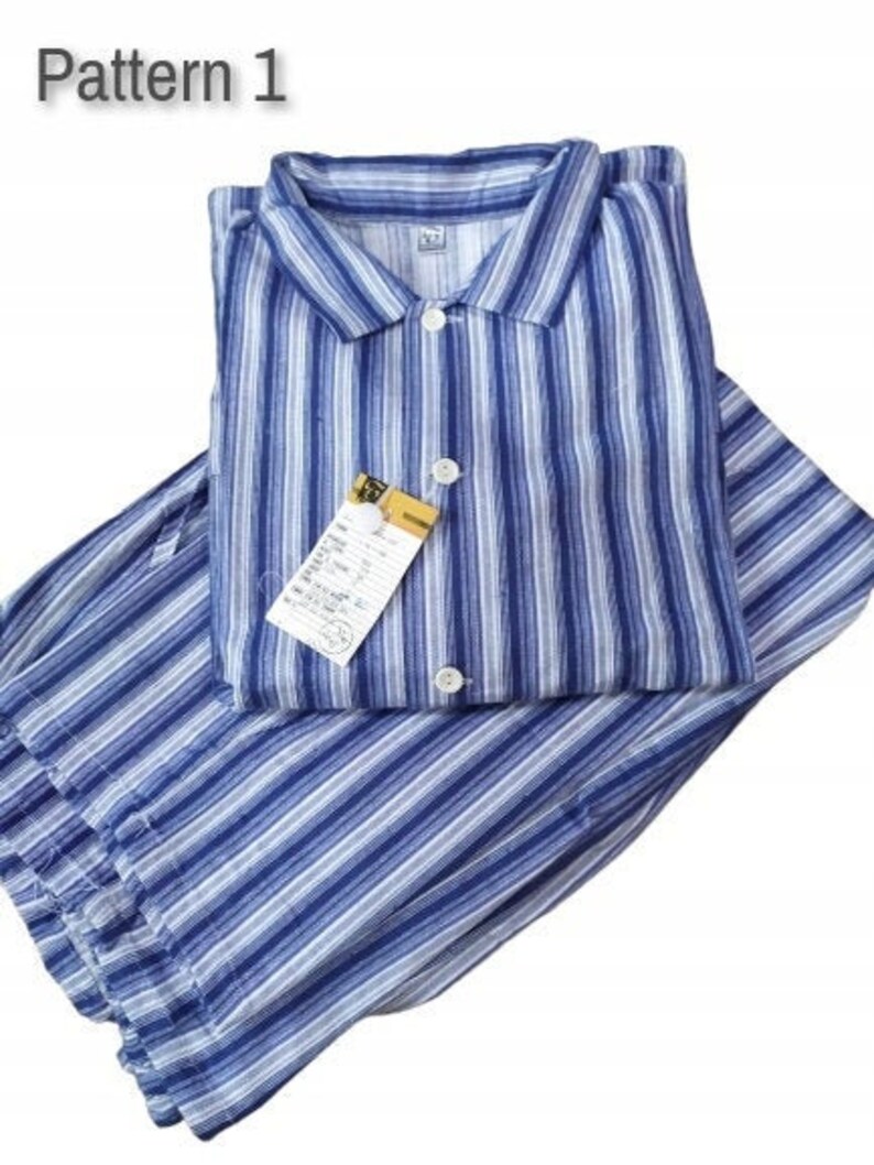 Vintage 1970s Pajamas set for men Trousers and shirt Cotton | Etsy