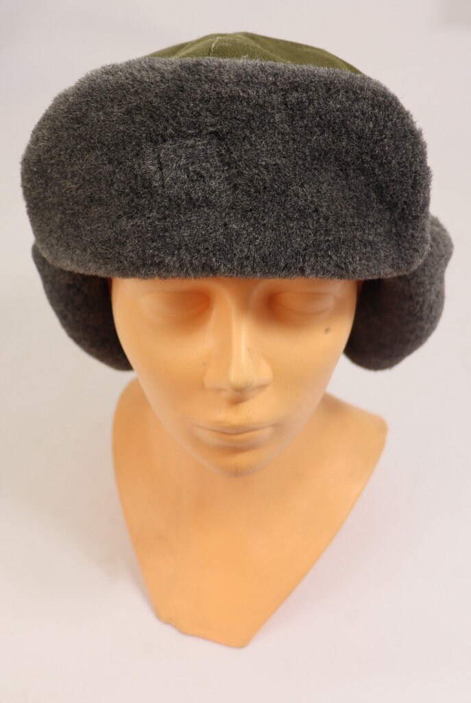 Ushanka Hat Vintage, Military Soldier's Cap, Army Olive Ear Covering ...