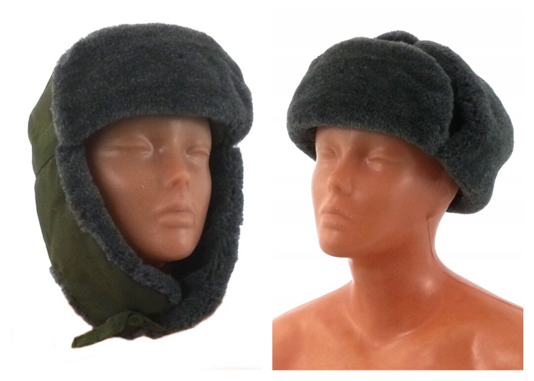 Ushanka Hat Vintage, Military Soldier's Cap, Army Olive Ear Covering ...