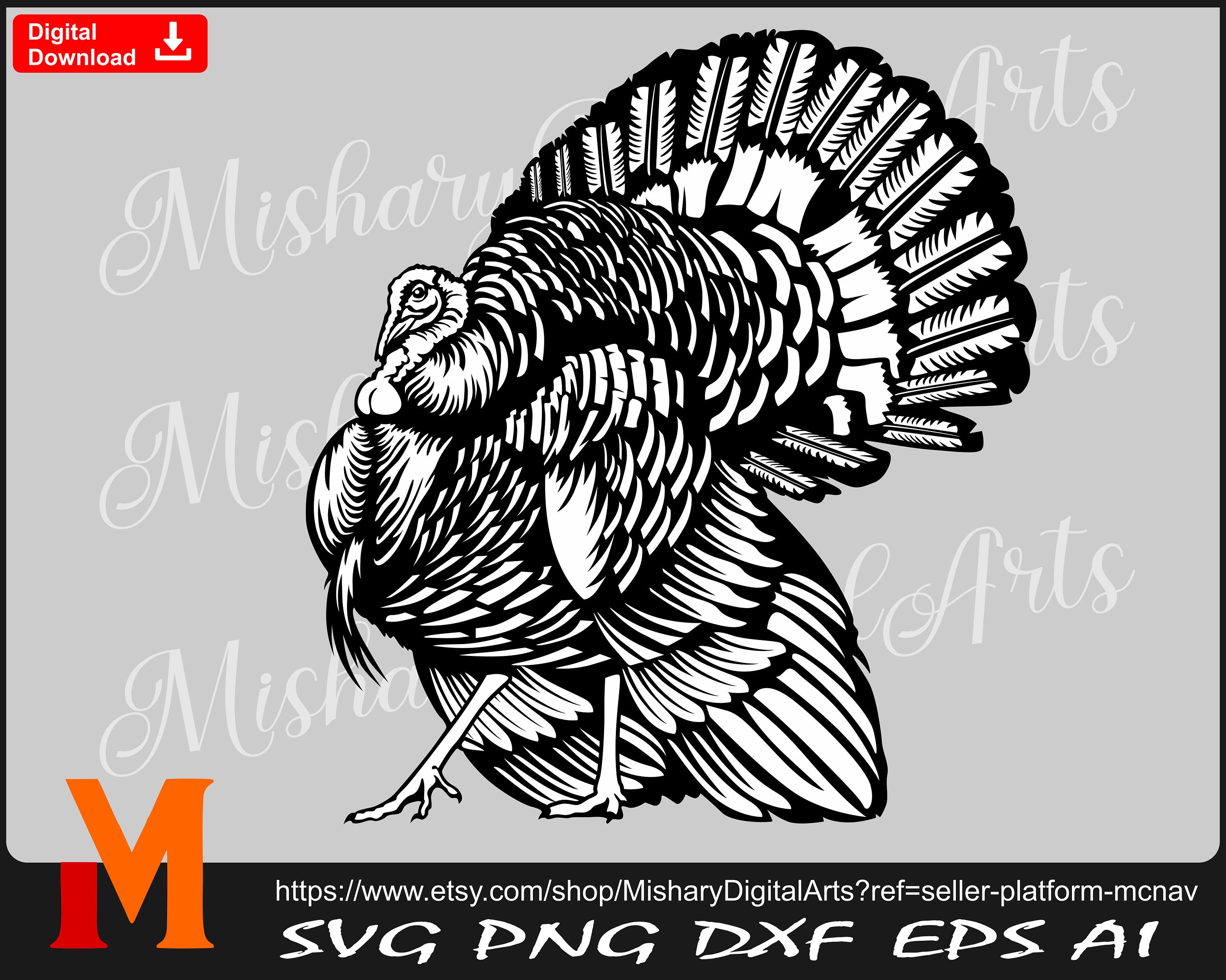 Silueta de pavo pavo svg caza svg Archivos cortados e - Etsy México