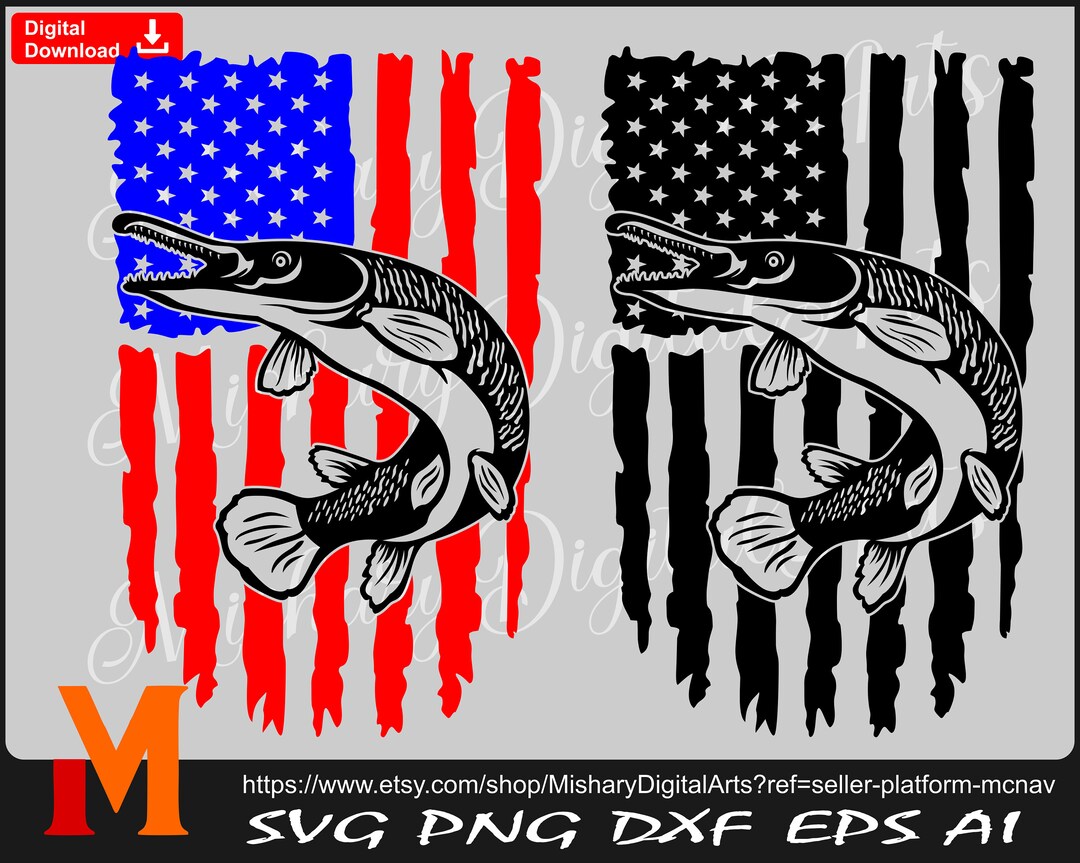 Alligator Gar Svg, American Flag Svg, Fish Svg - Vector, Cricut, CNC ...