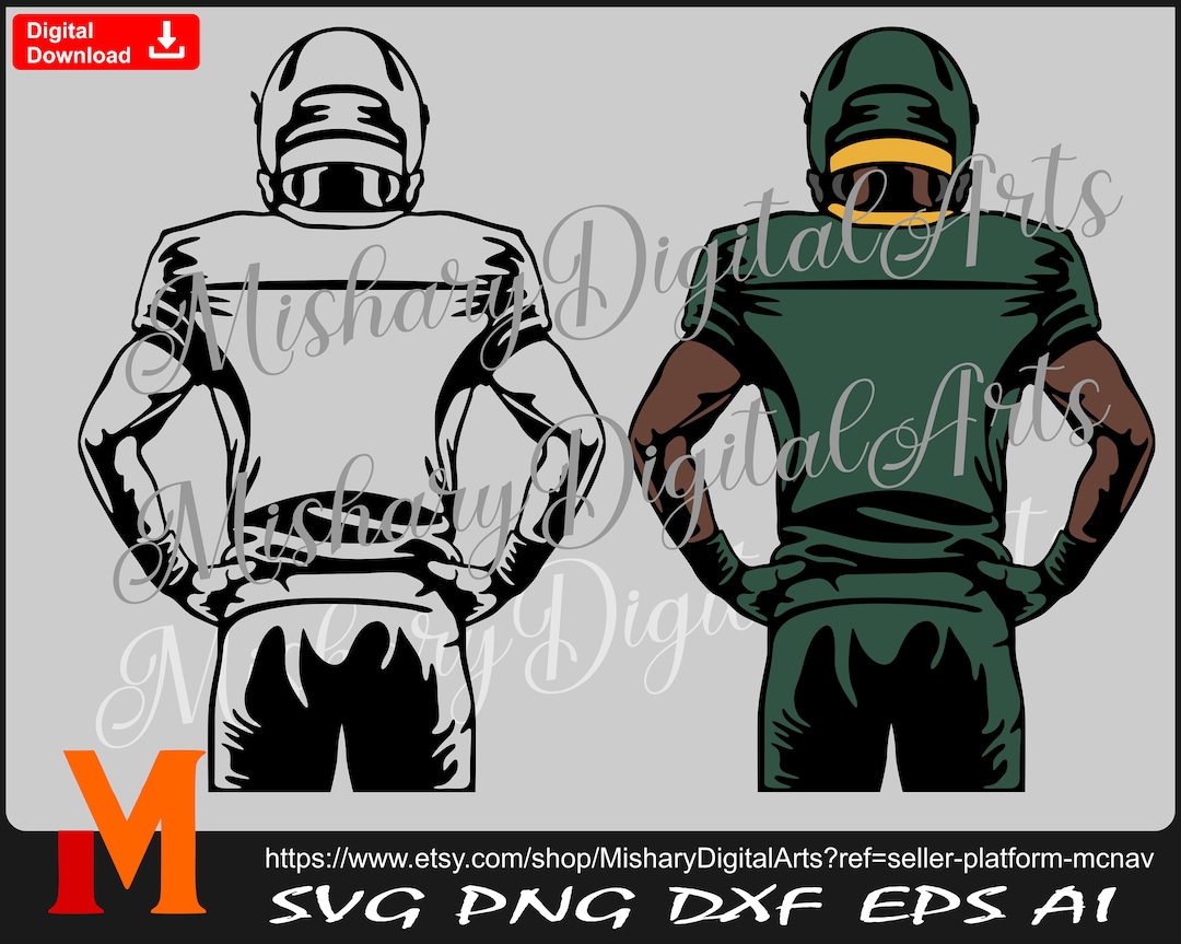 Back Pose Football Player Silhouette, Football SVG - Football Cut and ...