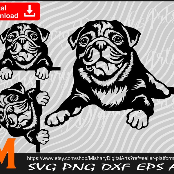 Pug Svg - Etsy