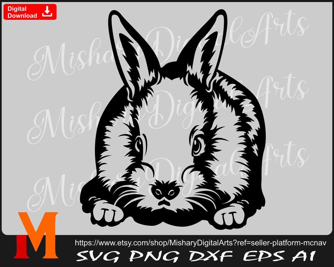Cute Peeking Bunny Svg Bunnies Svg Rabbit Clipart Cut and - Etsy UK