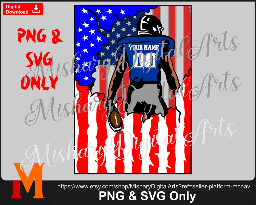 Football Poster Svg, Football Player Svg, Patriotic US Flag Svg PNG and ...