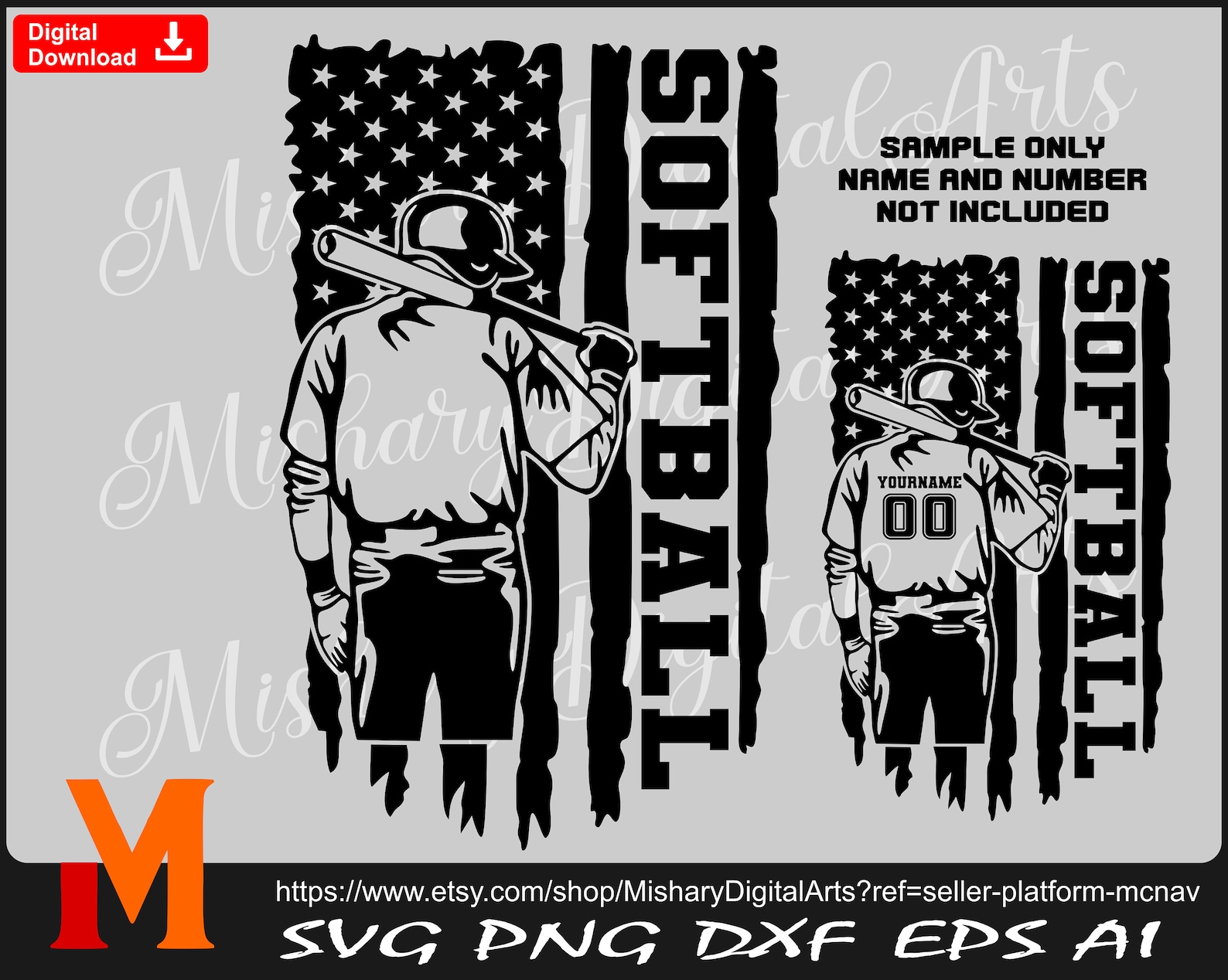 Softball Player Svg Patriotic USA Flag Svg Softball SVG - Etsy