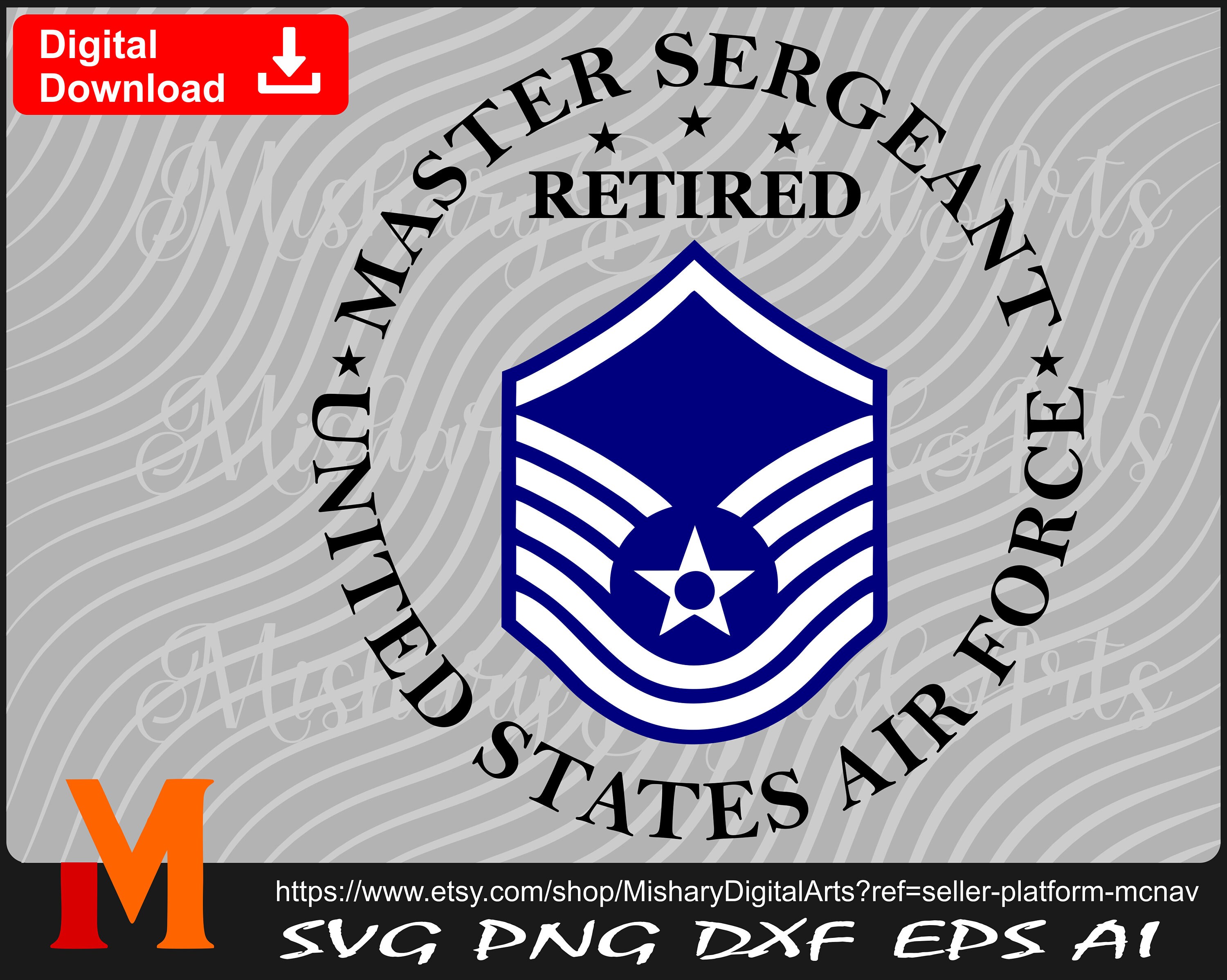 Retired Master Sergeant of U.S. Air Force Veteran Svg Air - Etsy