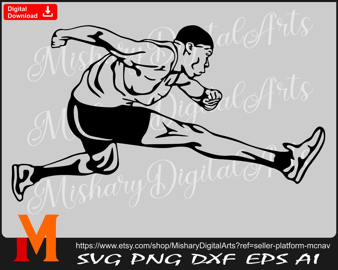 Jumping Track & Field Svg, Running Svg, Silhouette, Cameo, Cricut, CNC ...