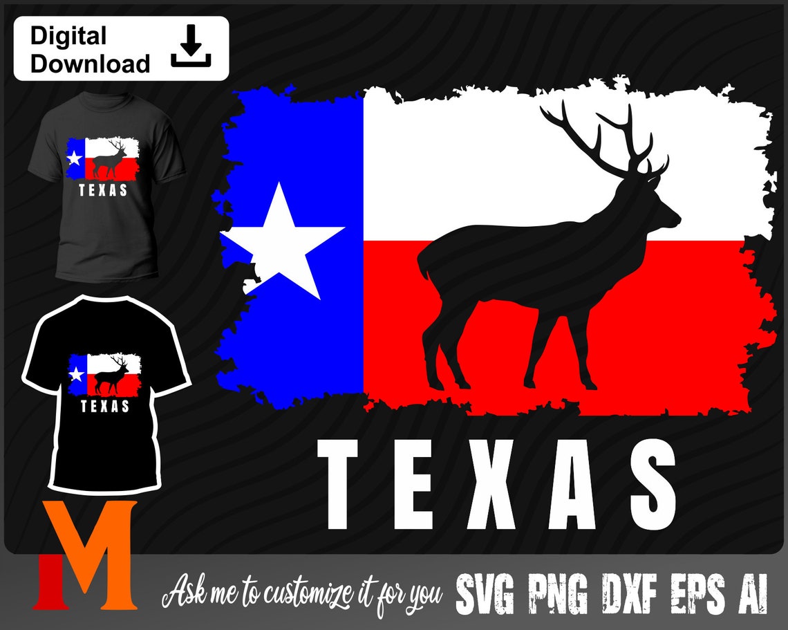 Patriotic Texas Flag Deer Hunting SVG Deer Hunting SVG Elk - Etsy