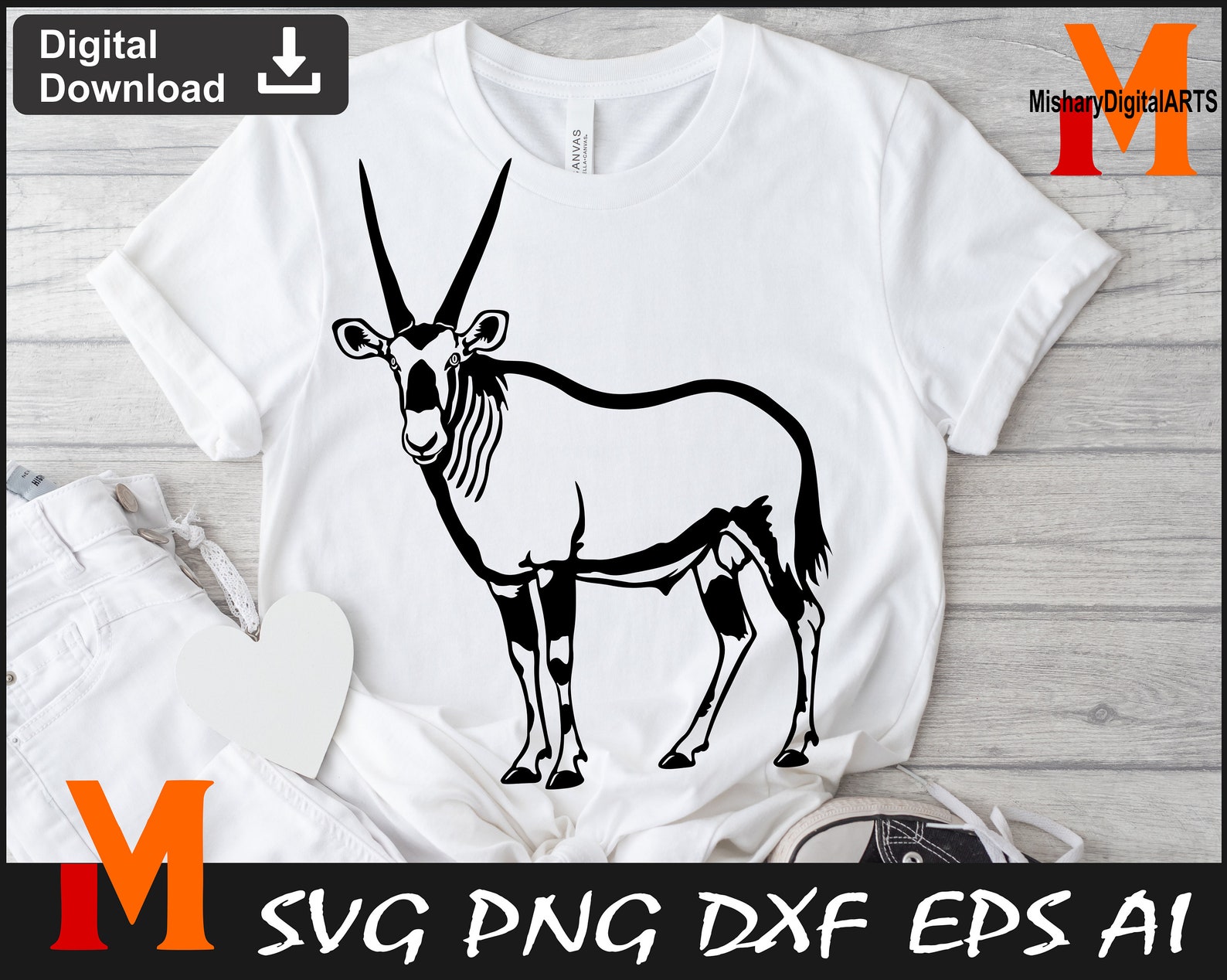 Oryx Silhouette, Safari Animals Svg, Antelope Svg, Oryx Svg for Cricut ...