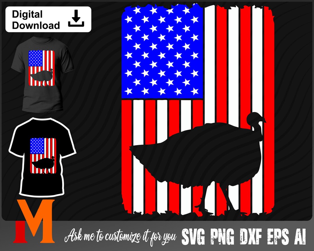 American Flag Turkey SVG - Turkey Clipart, Turkey Hunting SVG, Hunting ...