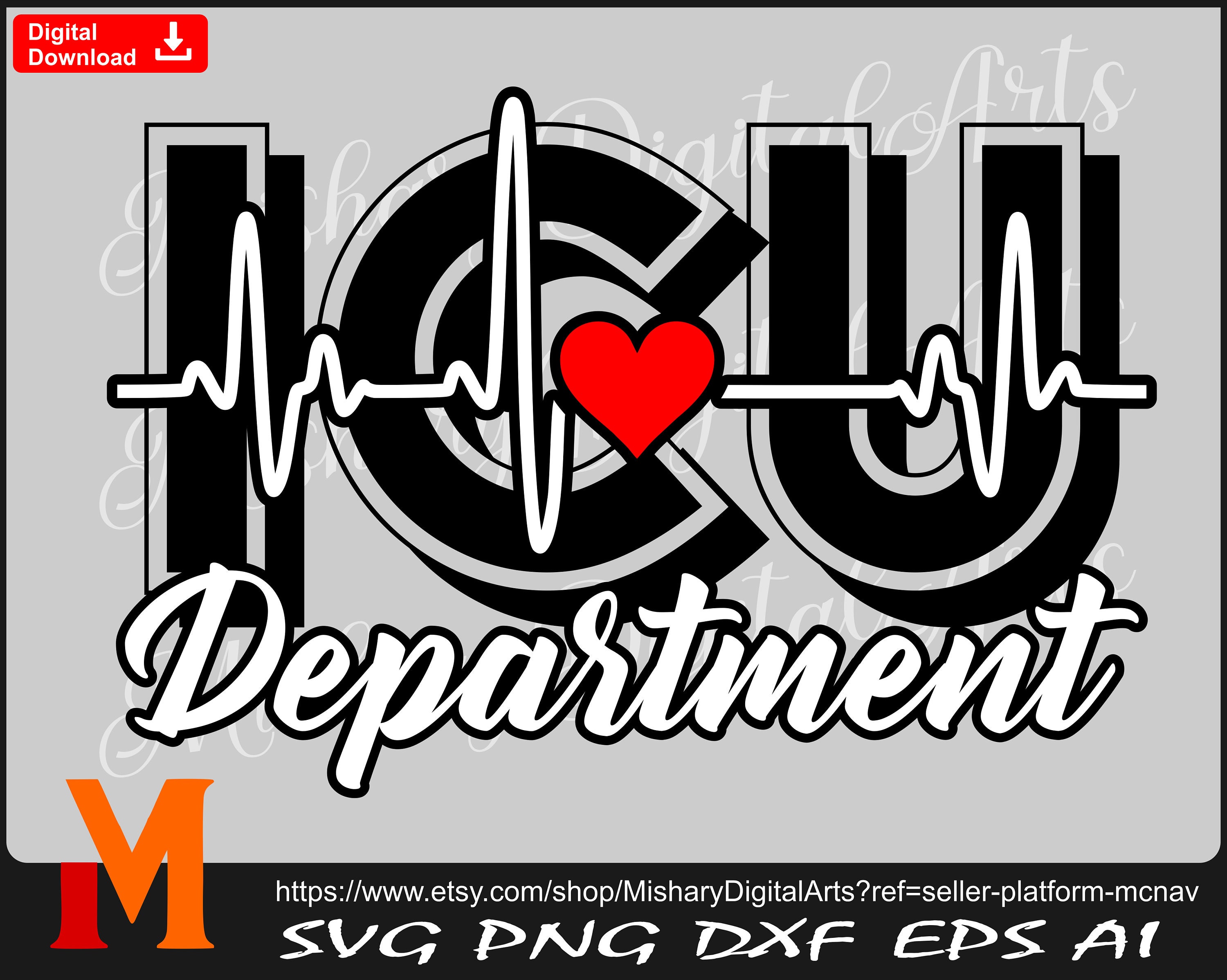 ICU Department Intensive Care Unit Svg Nurse Svg SVG Cut - Etsy