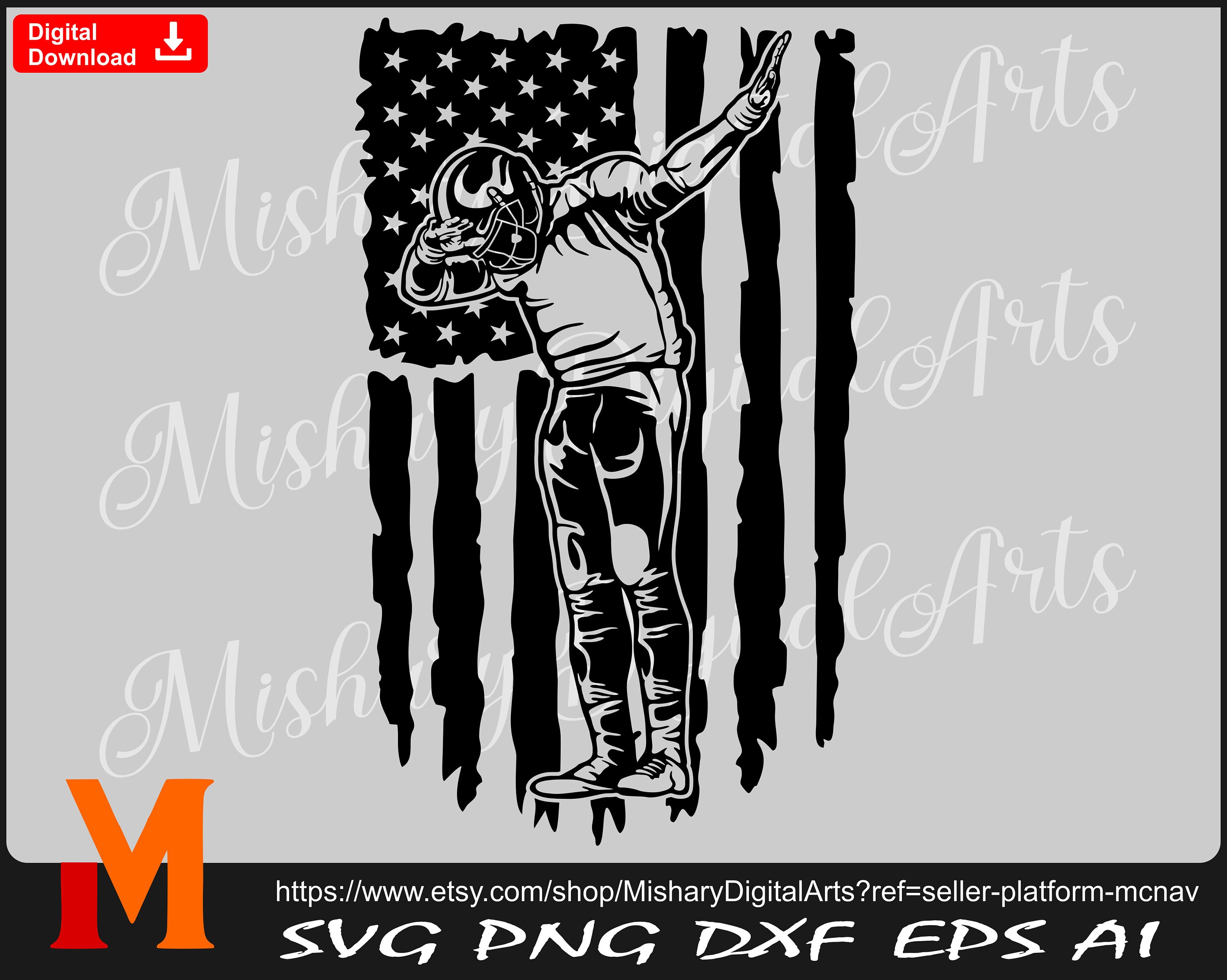 Dabbing Football Player Svg Patriotic US Flag Svg American - Etsy