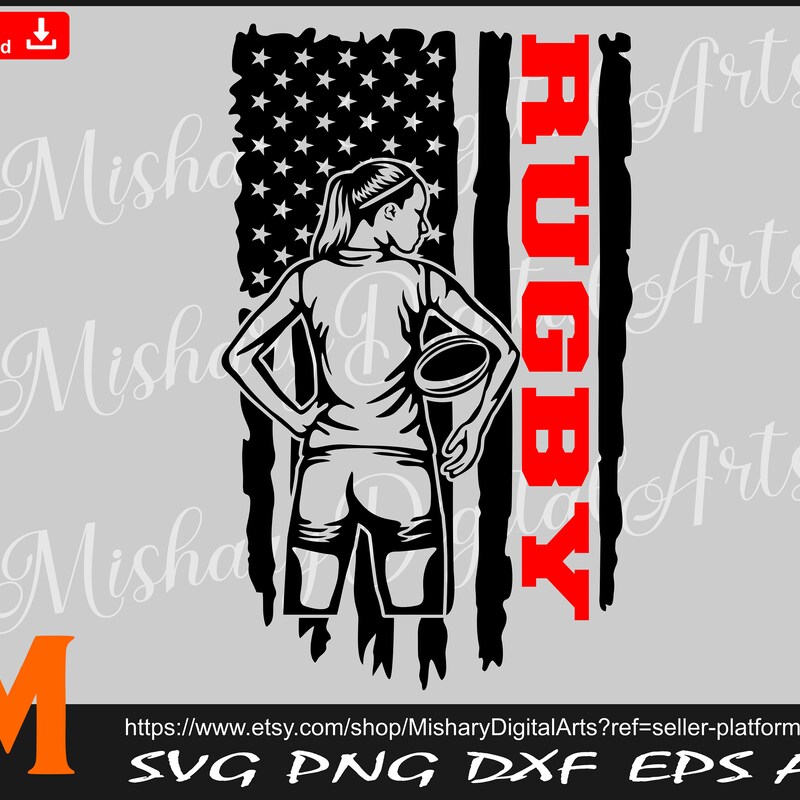 Rugby Girl Svg - Etsy