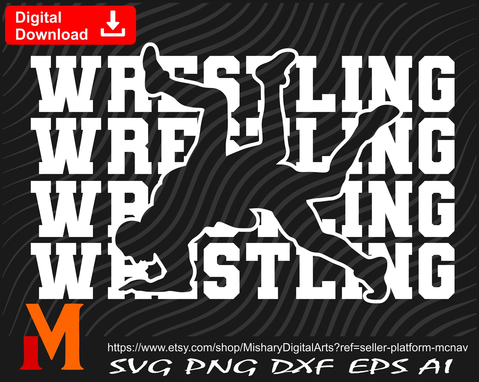 Repeated Wrestling Text Wrestling Svg Wrestler Svg Digital - Etsy