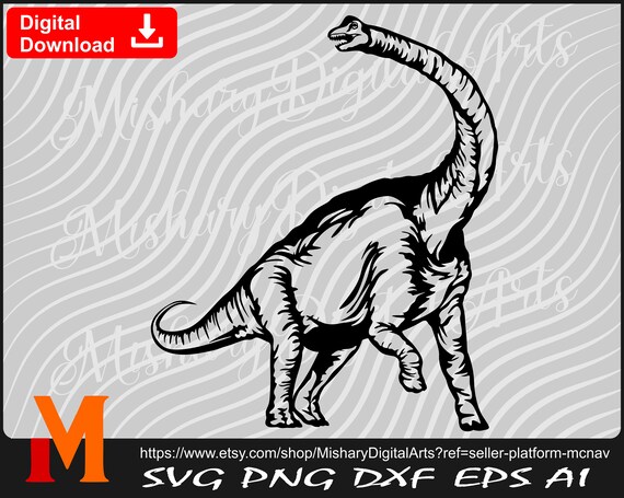 Brachiosaurus Svg Prehistoric Animals Brachiosaurus - Etsy