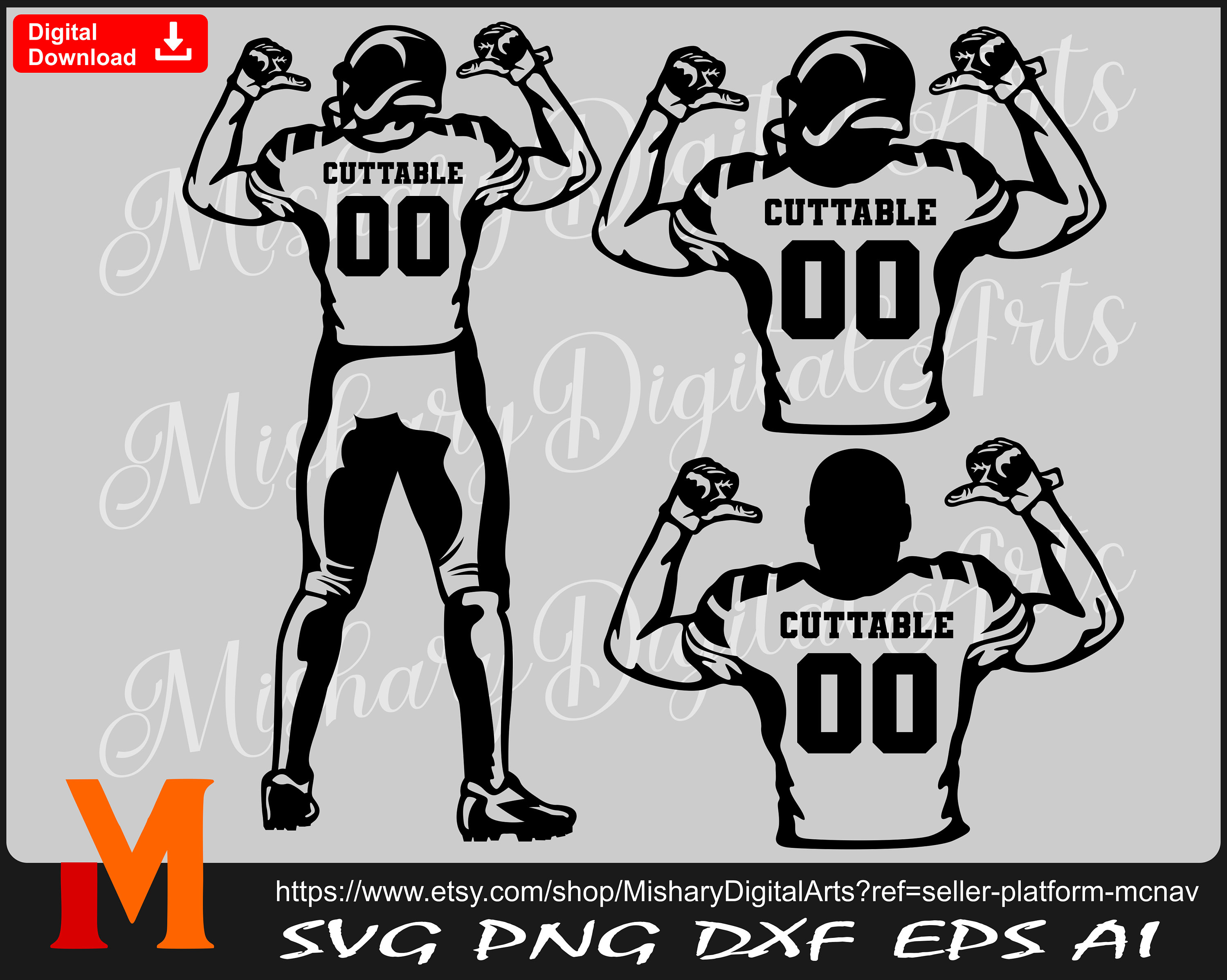 American Football Player Outline