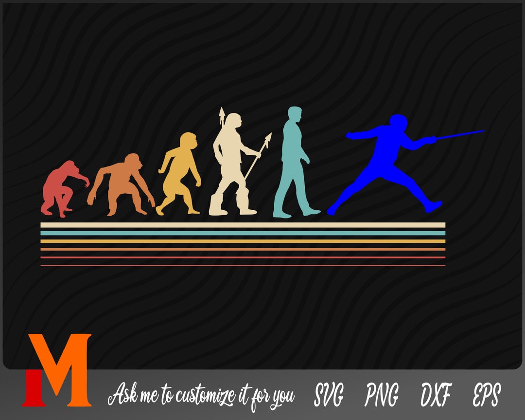 Human Evolution Retro Fencing Evolution Svg Fencing Dad Svg - Etsy