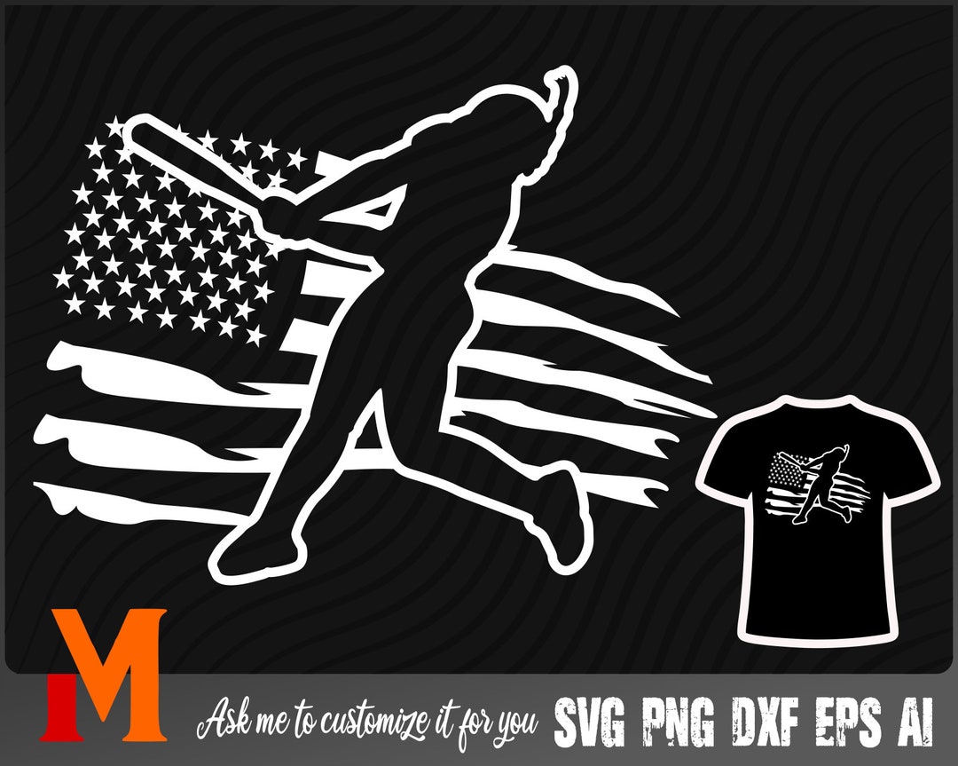 Patriotic Distressed USA Flag Softball SVG - Softball Cut File, Png ...