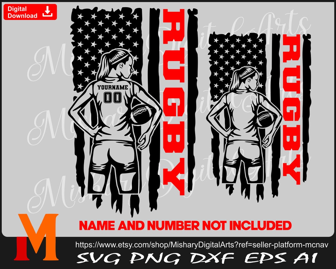 Rugby Girl Player Svg Patriotic Us Flag Svg American - Etsy