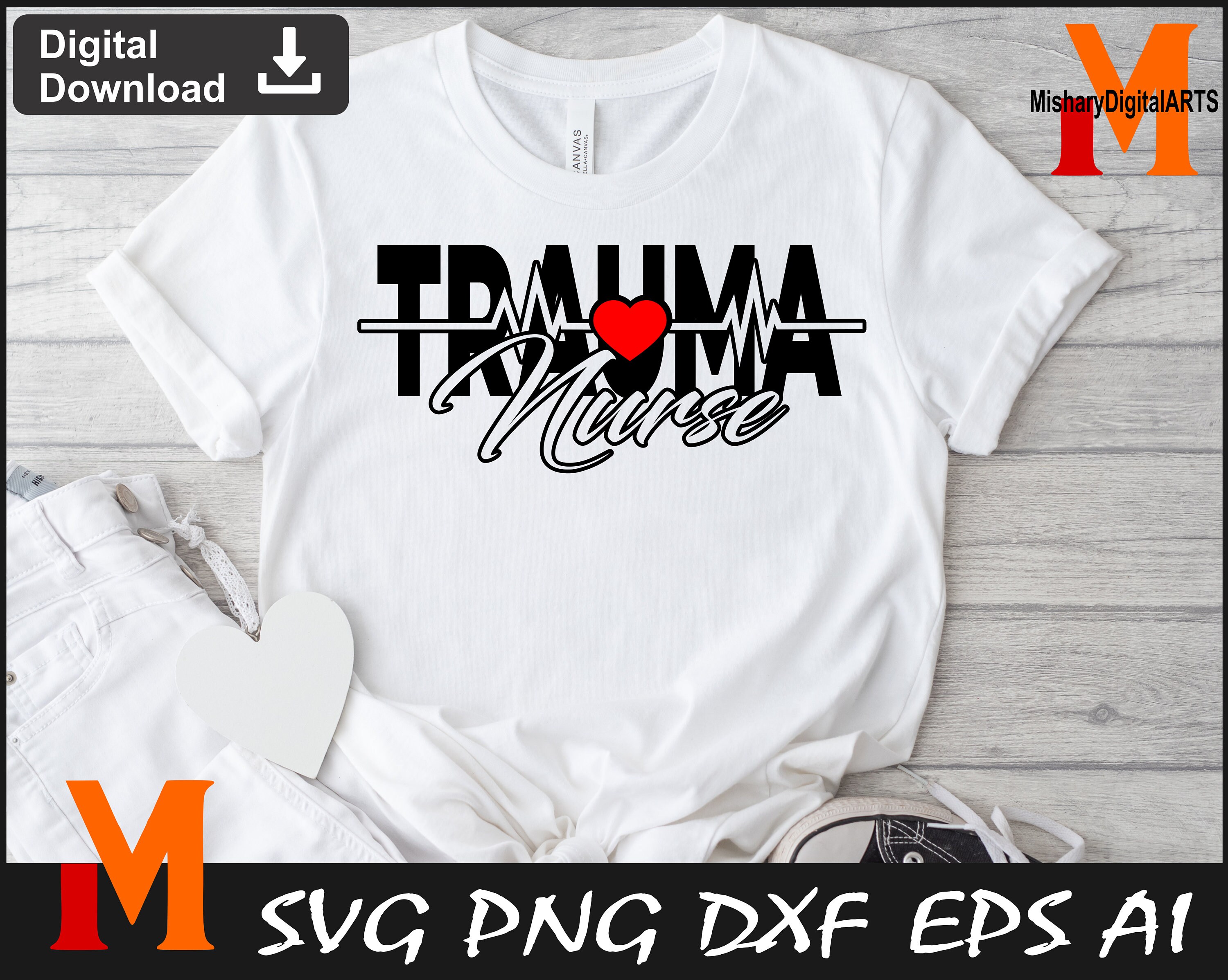 Heartbeat Trauma Nurse Svg Nurse Svg Cut and Printable - Etsy