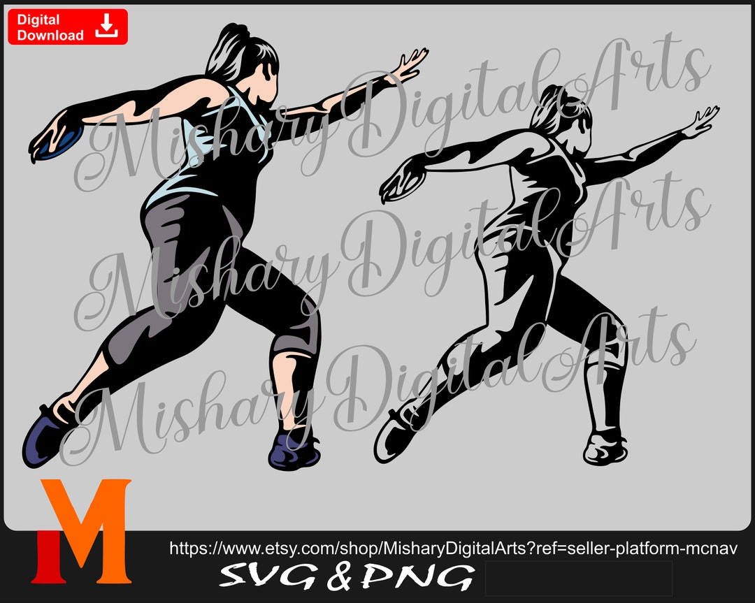 Girl Player Discus Throwing Svg, Discus Throw Silhouette - Instant ...