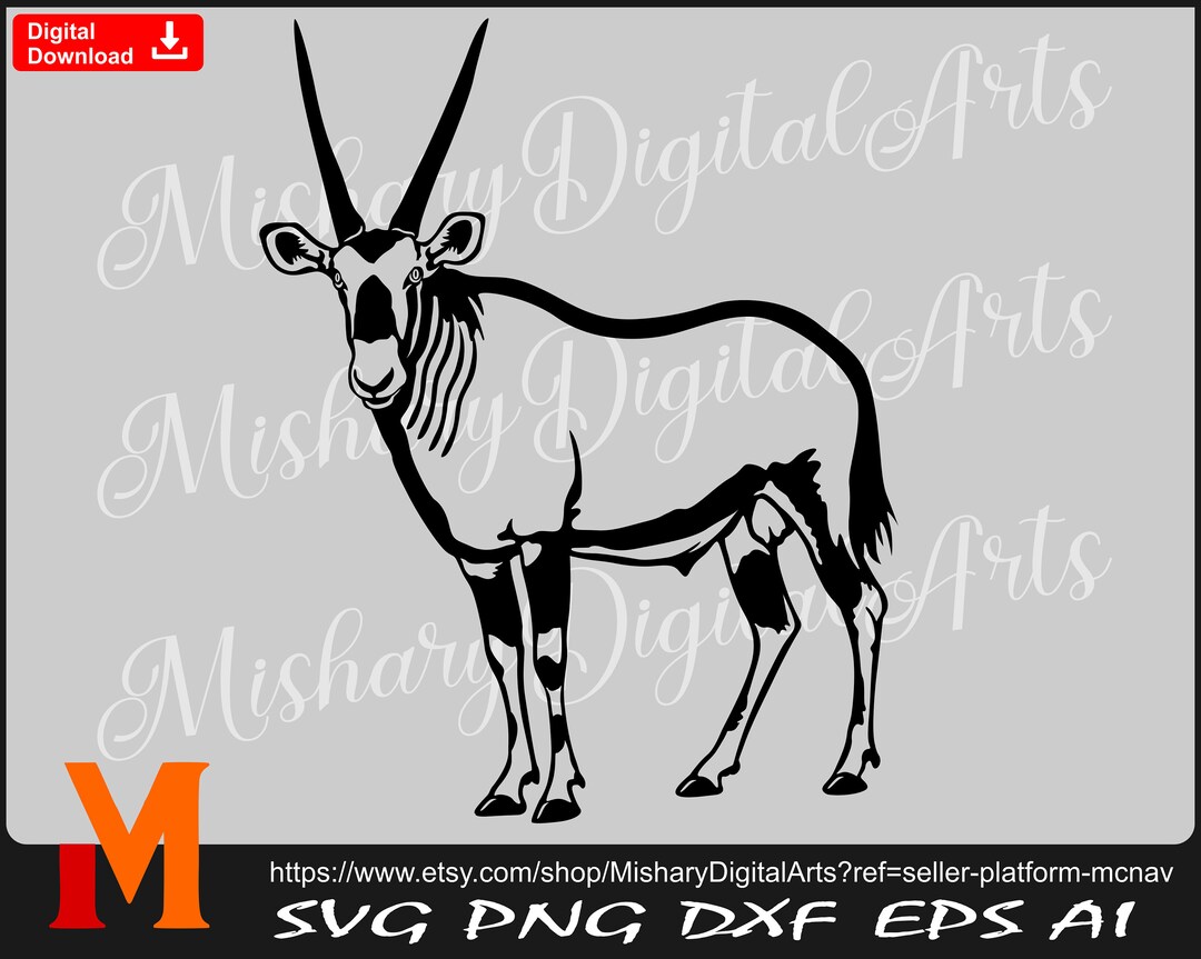 Oryx Silhouette, Safari Animals Svg, Antelope Svg, Oryx Svg for Cricut ...
