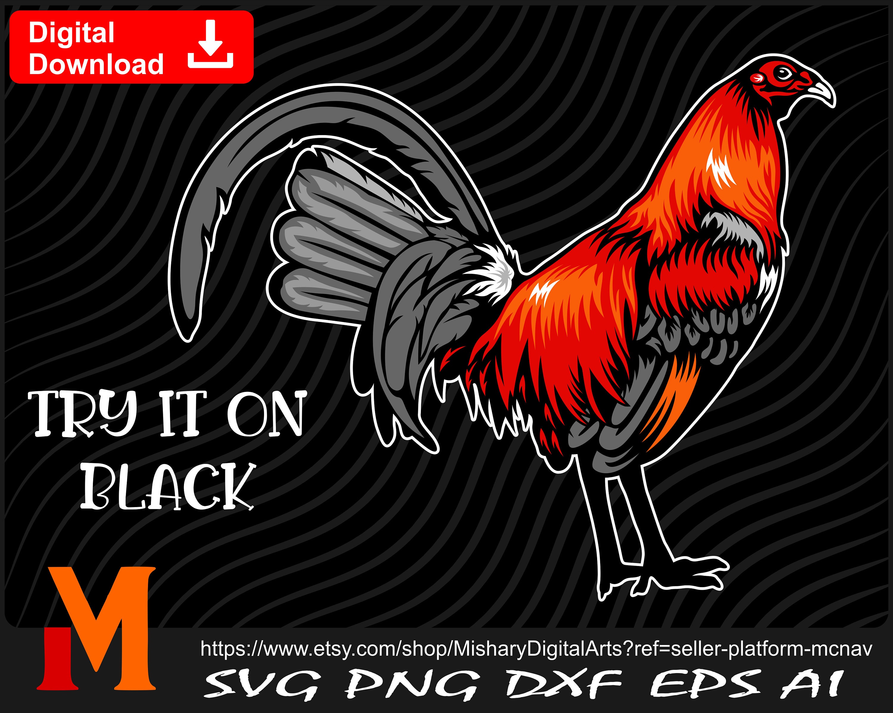 Red Rooster Sublimation Svg Rooster Clipart Rooster Design - Etsy