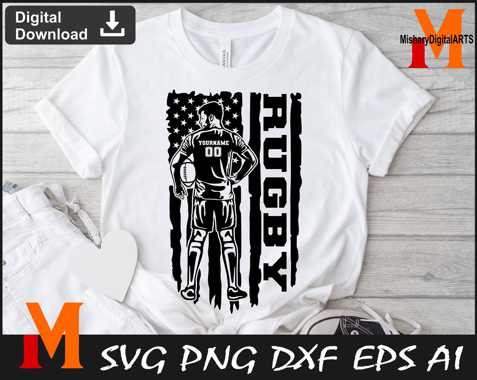 Rugby Svg Patriotic Us Flag Svg Rugby Football Svg American - Etsy