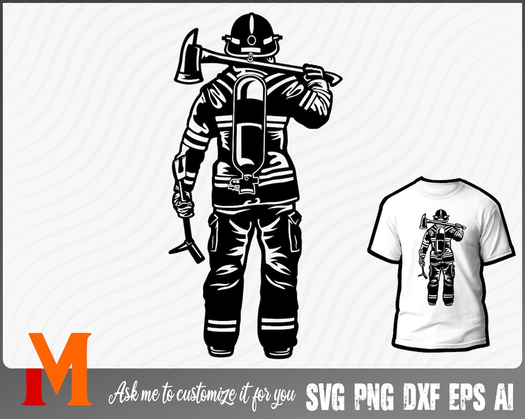 Firefighter Silhouette #1, Firefighter Svg, Fireman Svg - SVG Cut File ...