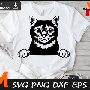 Curious Peeking Cat Svg, Cute Cat Svg, Cat Svg Print and Cuttable ...