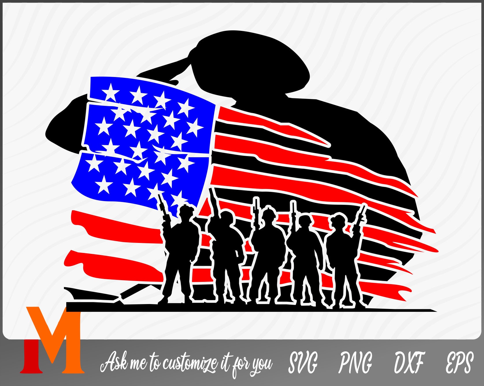 Vector Png Patriotic US Flag 50 cal Dxf silhouette Digital Download SVG ...