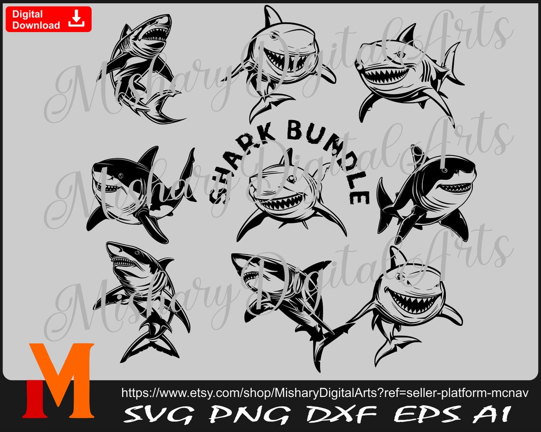 Hai Bundle svg, Hai svg, Ocean svg, Hai Silhouette Cameo, Cricut, CNC ...