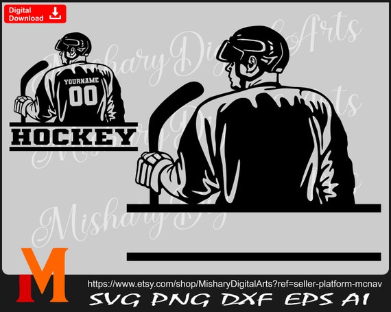 Hockey Player Back Pose Hockey Svg Ice Hockey Svg - Etsy