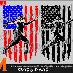 Girl Player Discus Throwing Svg, Patriotic US Flag Svg, Discus Throw ...