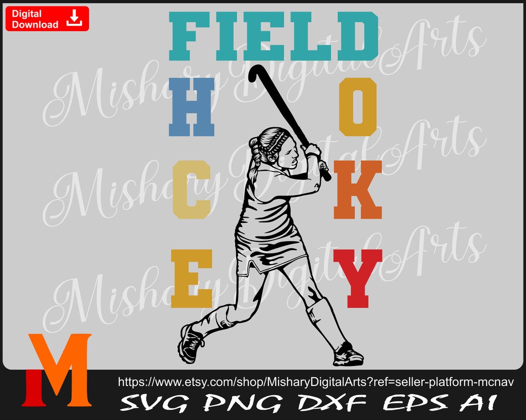 Field Hockey Retro Text Svg Retro Svg Hockey Girl Svg - Etsy