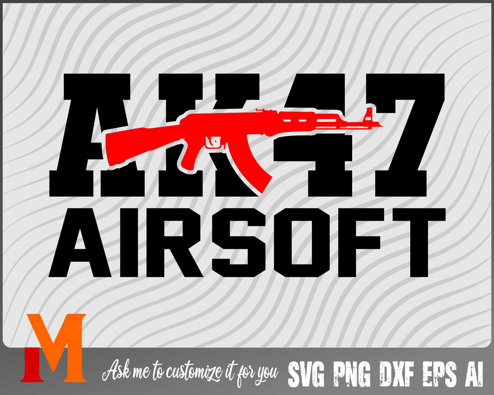 AK47 Airsoft svg pistola de airsoft svg clipart de airsoft - Etsy México